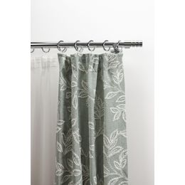 Gardinenstange Garesa "EASY", grau (chromfarben), Ø:20mm, Aluminium, Gardinenstangen, Vorhanggarnitur, verlängerbar, Endknopf m. Rillen, Alu, m. Ringe