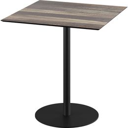 Klapptisch Essentials "Urban", schwarz (schwarz, tropical wood, schwarz), B:70cm H:73,2cm T:70cm, Pulverbeschichteter Stahl, Tische, Klapptisch, in verschiedenen Ausf&uuml;hrungen