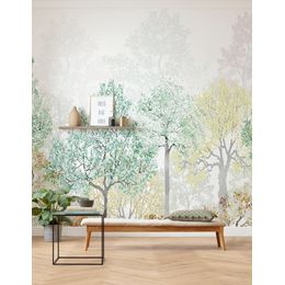 Fototapete Komar "Komar Vlies Fototapete - Bright Rainbow - Größe 350 x 250 cm", lila (modern), H:1,4m L:2,5m, Vlies, Tapeten