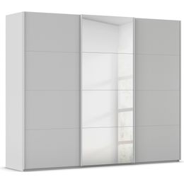 Schwebetürenschrank Rauch "Kleiderschrank Schrank Garderobe Schlafzimmerschrank SCALE-FYRA", grau (seidengrau, griffleisten seidengrau), B:271 H:223 T:68, Holzwerkstoff, Schränke, edle viergeteilte Türen mit Spiegel und vielen Farben MADE IN GERMANY