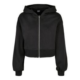 Sweatjacke Urban Classics "Urban Classics Damen Ladies Short Oversized Zip Jacket", Damen, Gr. XL, schwarz, 65% Baumwolle, 35% Polyester, unifarben, Sweatjacken
