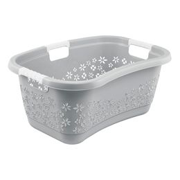 Wäschekorb keeeper "lasse, ergonomisch, mit Softgriffen, 65 x 45 x 28 cm, 50 l", grau (nordic grau), B:45cm H:28cm T:65cm, Polypropylen, Wäschesammler, hochweritge Wäschewanne mit luftdurchlässigem Dekor
