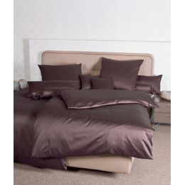 Bettwäsche Janine "Colors 31001", braun, B/L: 200cm x 200cm, 1 Stk., 2 Stk., Mako-Satin, B/L: 80cm x 80cm & 80cm x 80cm, 3 Stk., Mako-Satin, Obermaterial: 100% Baumwolle, Bettwäsche, feinfädige uni Bettwäsche für alle Jahreszeiten, Markenreißverschluss