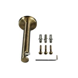 Träger Liedeco, gold (messingfarben, antik), L:12cm Ø:1,6cm, Gardinenstangenhalterungen, für Gardinenstangen Ø 16 mm