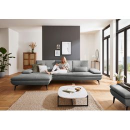 Ecksofa DIE PLANBAR "MP-IN23002 L-Form", grau (cyber grau), B:322cm H:93cm T:188cm, 100% Recyceltes Polyester, Sofas, Ecksofa, wahlweise mit Armteil- und Sitztiefenverstellung