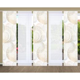 Schiebegardine HOME IN GREEN "SPIRO" Gr. 1, gold (goldfarben), B:60cm H:245cm, Polyester, Gardinen, SET DIGITALDRUCK,BAMBUSOPTIK RECYCELT