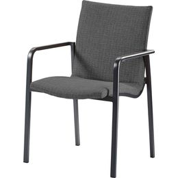 Gartenstuhl Best "Positano", grau (anthrazit – grau), B:57cm H:86cm T:63cm, Aluminium, Stühle, Dining Sessel