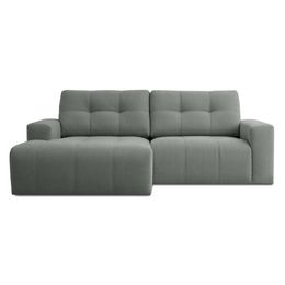 Ecksofa Home Affaire "Turnon, Lounge-sofa, Breite 221 cm", grau (dunkelgrau), B:221cm H:84cm T:153cm, 100% Polyester, Sofas, Ecksofa, Chenille, mit Knopf- und Doppelsteppung, elegantes Aussehen