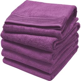 Duschtuch Primera "Premium", lila (pflaume), B:70cm L:140cm, Walkfrottier, Obermaterial: 100% Baumwolle, Handtücher, mit einer eleganten Chenille-Bordüre