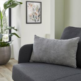 Dekokissen ANDIAMO "Cord Kissen Emy, Kissenhülle mit Füllung", grau (grau, cord unifarben), B:50 H:12 L:30, Polyester, Dekokissen_Sitzkissen_Kissenhüllen, Sofakissen, eckig, 40x40 oder 30x50 cm, auch als 4er Set erhältlich