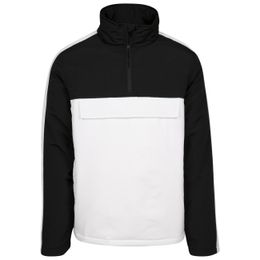 Allwetterjacke Urban Classics "Urban Classics Herren 2-Tone Padded Pull Over Jacket", Herren, Gr. L, weiß (weiß, schwarz), 100% Polyamid, gestreift, Casual, normal, amerikanischer Ausschnitt, Jacken