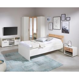 Jugendzimmer-Set Priess "Lissabon", braun (lichtweiß, astkernbuche), B/H: 90cm x 200cm, Holzwerkstoff, Schlafzimmermöbel-Sets, 6-teiliges Set