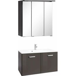 Badmöbel-Set Welltime "Ravenna", weiß (grafit, weiß), Kastenmöbel-Sets, Breite 60 cm