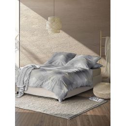 Bettwäsche Irisette "Wave 8624", grau, B/L: 135cm x 200cm, 1 Stk., 1 Stk., Mako-Satin, B/L: 80cm x 80cm, 2 Stk., Mako-Satin, Obermaterial: 100% Baumwolle, Bettwäsche, anschmiegsam und atmungsaktiv, Ganzjahresqualität