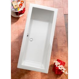 Badewanne Ottofond "Cubic", weiß, B:80cm H:49,5cm L:180cm T:80cm, Sanitäracryl, Badewannen, mit Fußgestell und Ablaufgarnitur