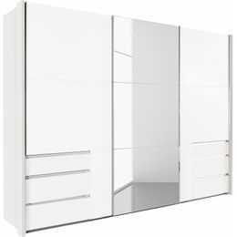 Schwebetürenschrank wimex "Level by fresh to go", weiß, B:300cm H:216cm T:65cm, Schränke, jeweils mit einer Spiegeltür