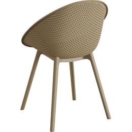 Gartenstuhl Best "Qosy", beige (sand), B:59cm H:83cm T:59cm, Polypropylen, Stühle, Schalenstuhl