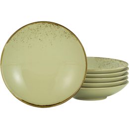 Suppenteller Creatable "Essteller NATURE COLLECTION", beige (sand), Ø:22cm, Steinzeug, Speiseteller, Teller Set für 6 Personen, Ø 22 cm, Steinzeug, tiefe Teller
