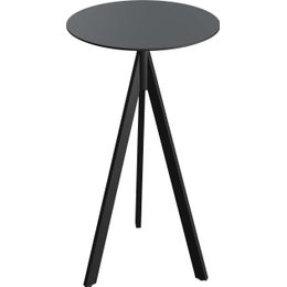 Klapptisch Essentials "Infinity", schwarz (schwarz, schwarz, schwarz), B:70cm H:110cm T:70cm, Pulverbeschichteter Stahl + HPL Tischplatte, Tische, in verschiedenen Ausführungen