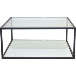 Couchtisch, schwarz (schwarz, schwarz, klarglas), B:80cm H:35cm T:80cm, HOFMANN LIVING AND MORE, Tische, Couchtisch Eckige Couchtische Glas-Couchtisch