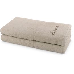 Saunatuch MÖVE FOR FROTTANA, weiß (cashmere), B:80cm L:200cm, Walkfrottier, Obermaterial: 100% Baumwolle, Handtücher