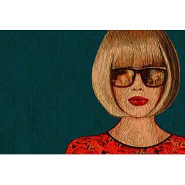 Fototapete ARCHITECTS PAPER "Atelier 47 Lady Ornament 2", bunt (rot, orange, dunkelblau), B:4m L:2,7m, Vlies, Tapeten, Vlies, Wand, Schr&auml;ge, Decke