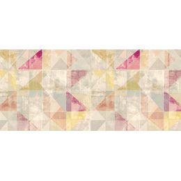 Fototapete ARCHITECTS PAPER "Atelier 47 Used Triangle 1", gelb (creme, gelb, hellgrau), B:6m L:2,7m, Vlies, Tapeten, Vlies, Wand, Schräge, Decke