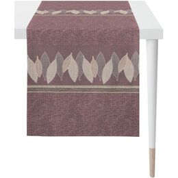 Tischläufer Apelt "2719 LOFT STYLE, Jacquard", lila (aubergine, lila, beige, natur), B:44cm L:140cm, Baumwolle, Polyacryl, Polyester, Viskose, Tischdecken