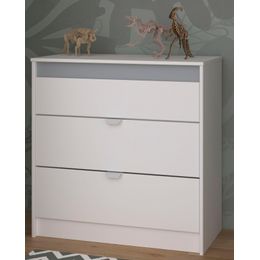 Schubkastenkommode Parisot "Pirouette 3", weiß, B:79cm H:80cm T:41cm, Spanplatte, Sideboards