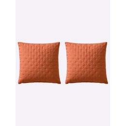 Kissenbezug HEINE HOME, orange (terra), B:40cm L:40cm, Polyester, 100% Polyester, Kissenbezüge