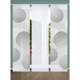 Schiebegardine HOME IN GREEN "GINNO" Gr. 1, grau, B:60cm H:245cm, Polyester, Gardinen, SET DIGITALDRUCK,BAMBUSOPTIK RECYCELT