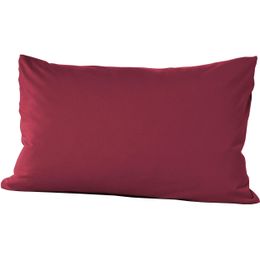 Kissenbezug Primera "Primera Mako-Feinjersey Kissenbezug im Doppelpack", rot (bordeaux), B:40cm L:60cm, Feinjersey, Obermaterial: 100% Baumwolle, Kissenbezüge, In vielen Uni-Tönen