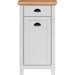 Badkommode Home Affaire, grau (lichtgrau melamin, artisan eiche nb), B:46cm H:84cm T:33cm, FSC-zertifizierter Holzwerkstoff, Sideboards, Unterschrank mit Muschelgriffen im Landhausstil - (B/T/H) 46/33/84 cm