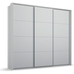 Schwebetürenschrank Rauch "Kleiderschrank Schrank Garderobe OTELI inkl. 3 Innenschubladen", grau (seidengrau), B:211cm H:233cm T:68cm, Holzwerkstoff, Schränke, inkl. Passepartout optional mit Beleuchtung