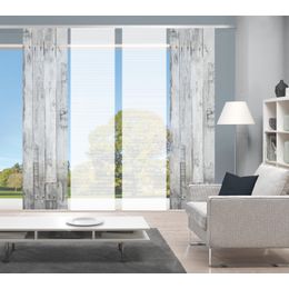 Schiebegardine Vision "LIZZA" Gr. 1, grau, B:60cm H:260cm, Polyester, Gardinen, SET,SCHIEBEVORHANG,BAMBUS,DIGITALDRUCK