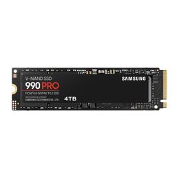 Samsung interne SSD "990 PRO", schwarz, 4 TB, Schreibgeschwindigkeitmaximal 6900 MB/s Lesegeschwindigkeitmaximal 7450 MB/s, Festplatten