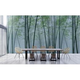 Livingwalls Fototapete LIVING WALLS "Walls by Patel In The Bamboo", blau, B:4m L:2,7m, Vlies, Tapeten, Vlies, Wand
