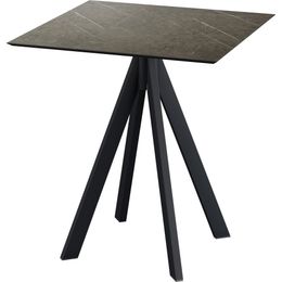 Klapptisch Essentials "Infinity", schwarz (schwarz, midnight marble, schwarz), B:70cm H:73,2cm T:70cm, Stahl/HPL Tischplatte, Tische, in verschiedenen Ausführungen