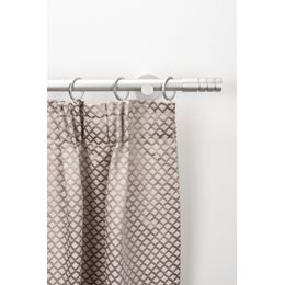 Gardinenstange Garesa "EASY", silber (silberfarben), L:260cm &Oslash;:20mm, Aluminium, Gardinenstangen, Vorhanggarnitur, verl&auml;ngerbar, Endknopf m. Rillen, Alu, m. Ringe