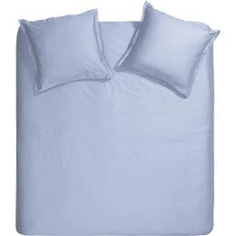 Bettwäsche Cinderella "Plain Sundays", blau, B/L: 200cm x 200cm, 1 Stk., 2 Stk., Satin, B/L: 80cm x 80cm & 80cm x 80cm, 3 Stk., Satin, Obermaterial: 100% Baumwolle, Bettwäsche, mit Stehsaum