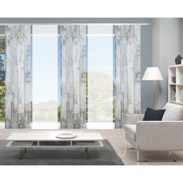 Schiebegardine Vision "LIZZA" Gr. 1, grau, B:60cm H:260cm, Polyester, Gardinen, SET,SCHIEBEVORHANG,BAMBUS,DIGITALDRUCK