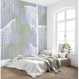 Fototapete Komar "Komar Vlies Fototapete - Crazy Willow - Größe 350 x 250 cm", lila (modern), H:1,4m L:2,5m, Vlies, Tapeten