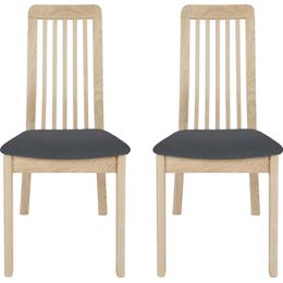 Esszimmerstuhl HAMMEL FURNITURE "Findahl by Hammel Line", grau (anthrazit), B:52cm H:100cm T:52cm, Massivholz, Stoff, Stühle, 2er Set, Massivholz, gepolsterte Sitzfläche, versch. Farbvarianten