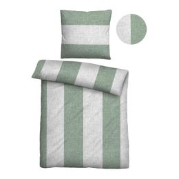 Bettwäsche Biberna "0006732", braun (fichte), B/L: 135cm x 200cm, 1 Stk., 1 Stk., Feinbiber, B/L: 80cm x 80cm, 2 Stk., Feinbiber, Obermaterial: 100% Baumwolle, Bettwäsche, kuschelig warm, pflegeleicht, temperaturausgleichend, Reißverschluss
