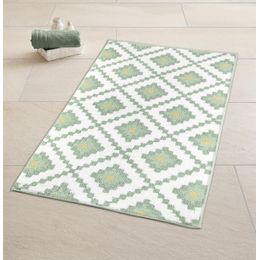 Badematte Kleine Wolke "Alhambra", grün (maledivia), H:15mm, Baumwolle, Badematten, modernes Rauten Muster, quadratisch & rechteckig erhältlich