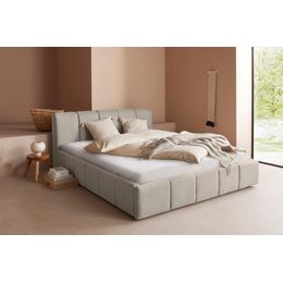 Polsterbett "Maileen", beige, B:171cm L:225cm, 88% Polyester, 9% Rayon, 3% Nylon, LeGer Home by Lena Gercke, Betten, Polsterbett ohne Bettkasten Bettgestell Polsterbett, in 5 Breiten und 3 Farben, incl. Rollrost