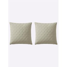 Kissenbezug HEINE HOME, grün, B:40cm L:40cm, Polyester, 100% Polyester, Kissenbezüge