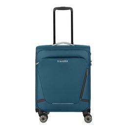 Handgepäck-Trolley Travelite "JETPACK Multi Light 4 Cabin, konzipiert für Condor & Ryanair", Gr. B/H/T: 40 x 55 x 20 37, blau (petrol), Polyester, unifarben mit Farbeinsätzen, Koffer, Weichgepäck-Koffer Handgepäck für die meisten gängigen Airlines