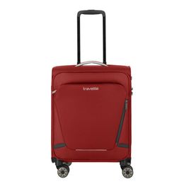 Handgepäck-Trolley Travelite "JETPACK Multi Light 4 Cabin, konzipiert für Condor & Ryanair", Gr. B/H/T: 40 x 55 x 20 37, rot, Polyester, unifarben mit Farbeinsätzen, Koffer, Weichgepäck-Koffer Handgepäck für die meisten gängigen Airlines