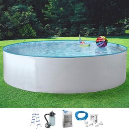 Rundpool Konifera "NEO 1", weiß, H:120cm Ø:550cm, Schwimmbecken, inkl. hochwertigem Zubehör, Tiefe 120 cm, in versch. Größen